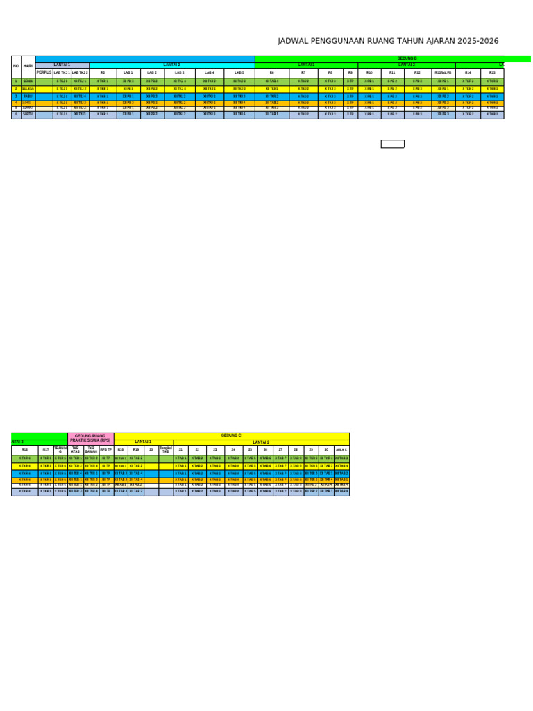 Jadwal Ruang Mpls Dan Harian Jadi 25 - 26 | PDF | Routes | Bus Transport
