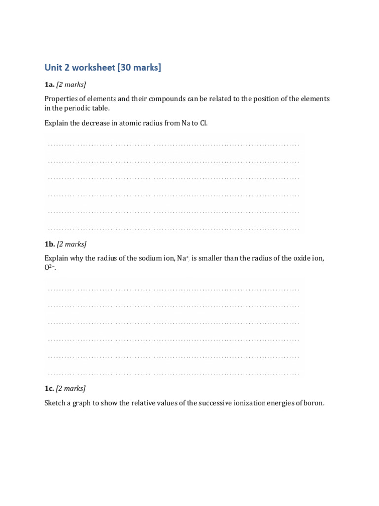 Unit 2 Worksheet | PDF