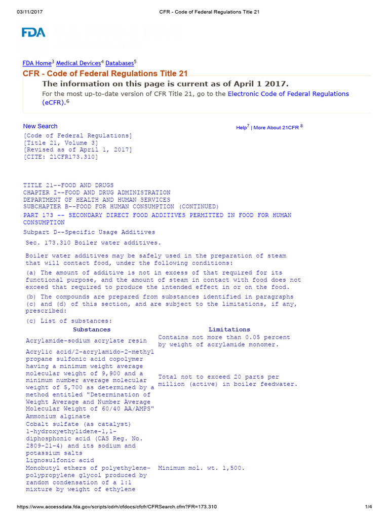 CFR - Code of Federal Regulations Title 21 | PDF | Polyethylene | Code ...