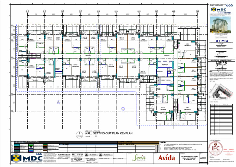 MDC TSD Ifc Aset4 Ar 006 2nd Residential Level Wall Setting Out Plan ...