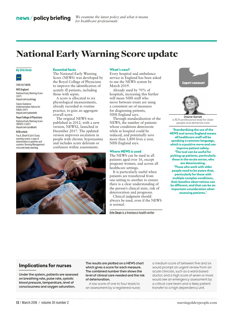 National Early Warning Score Update | PDF | Blood Pressure | National ...
