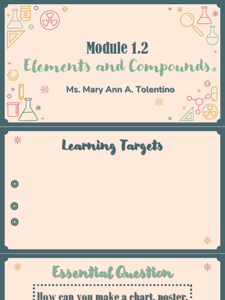 Module 1.2 - Elements and Compounds | PDF | Chemical Elements | Chemical Compounds