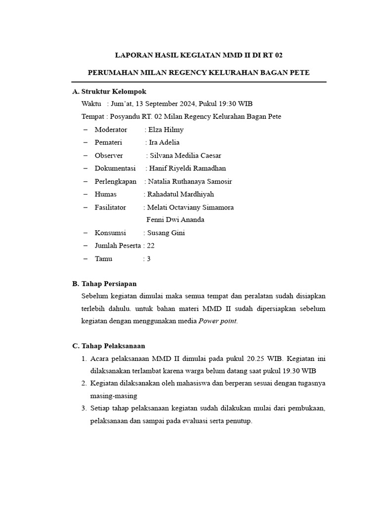 Laporan Observer MMD II Kelp 2 | PDF
