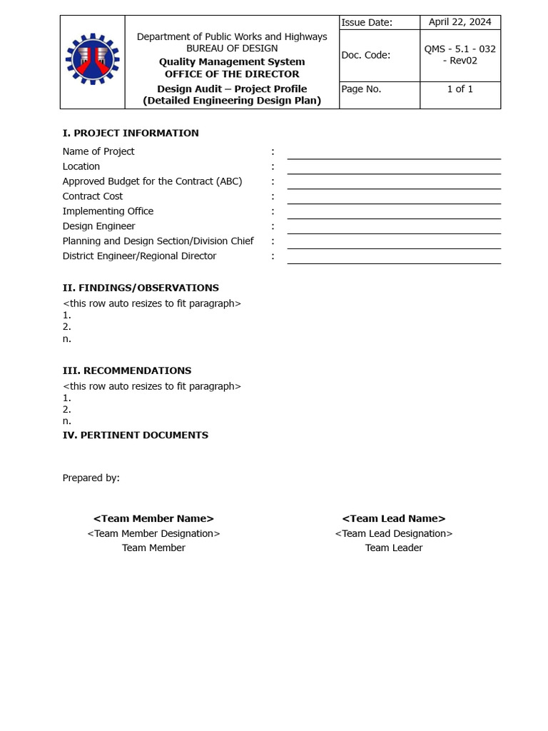 03b. DA Checklist Highway Widening Project | PDF | Road | Geotechnical ...