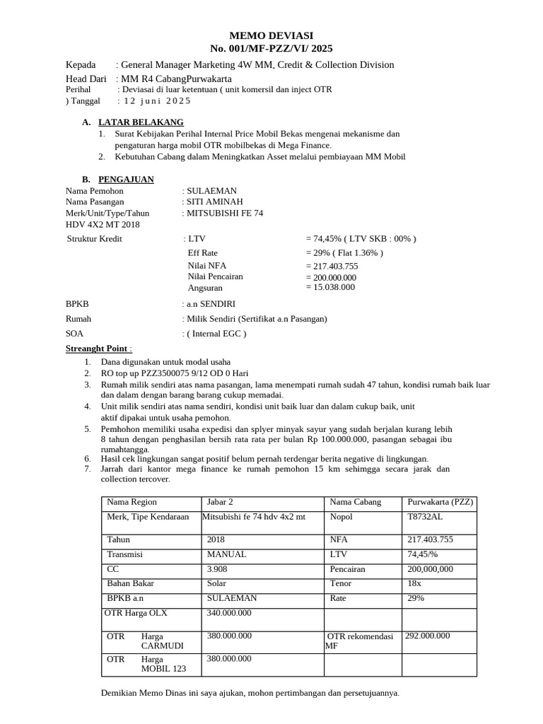 MD - Komersil Dan Injec Otr Sulaeman Top Up-1 | PDF
