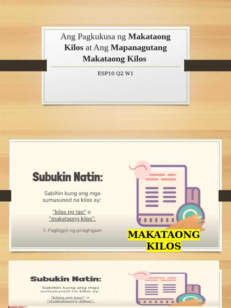 Esp10 q2 W1-Kilos NG Tao 2023-2024 | PDF