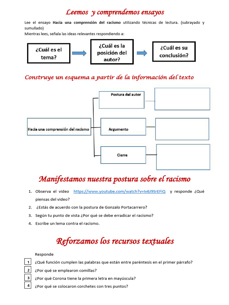 Leemos y Comprendemos Ensayos | PDF