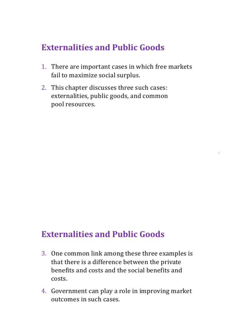 Understanding Externalities and Public Goods | PDF | Externality | Goods