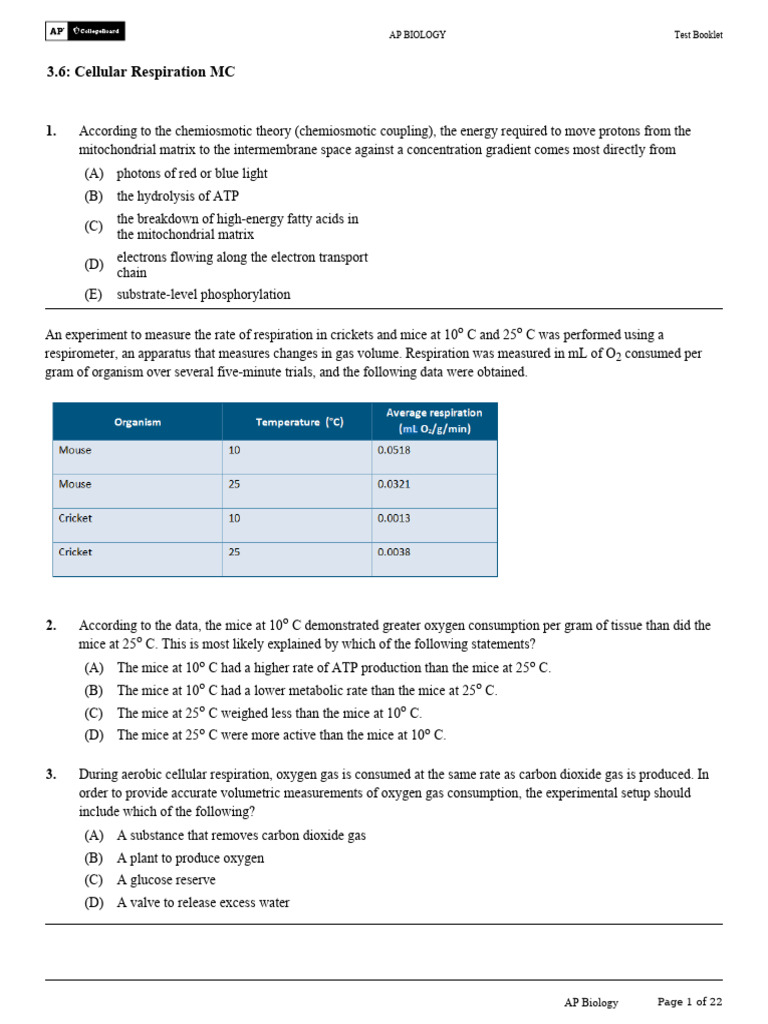 Cellular Respiration Experiment Analysis | PDF | Cellular Respiration ...