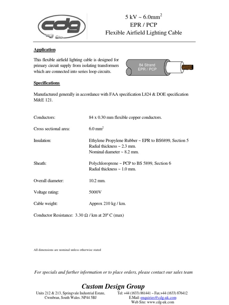 5kV Airfield Lighting Cable Specs | PDF