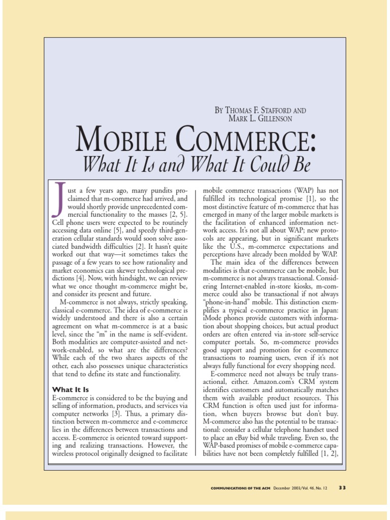 Mobile Commerce | PDF | E Commerce | Mobile Phones