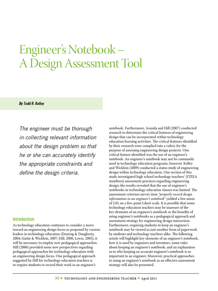 Engineer's Notebook: Key Features & Uses | PDF | Invention | Thought