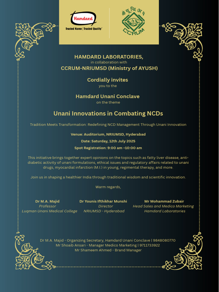 Invitation Unani Conclave - Hyderabad | PDF