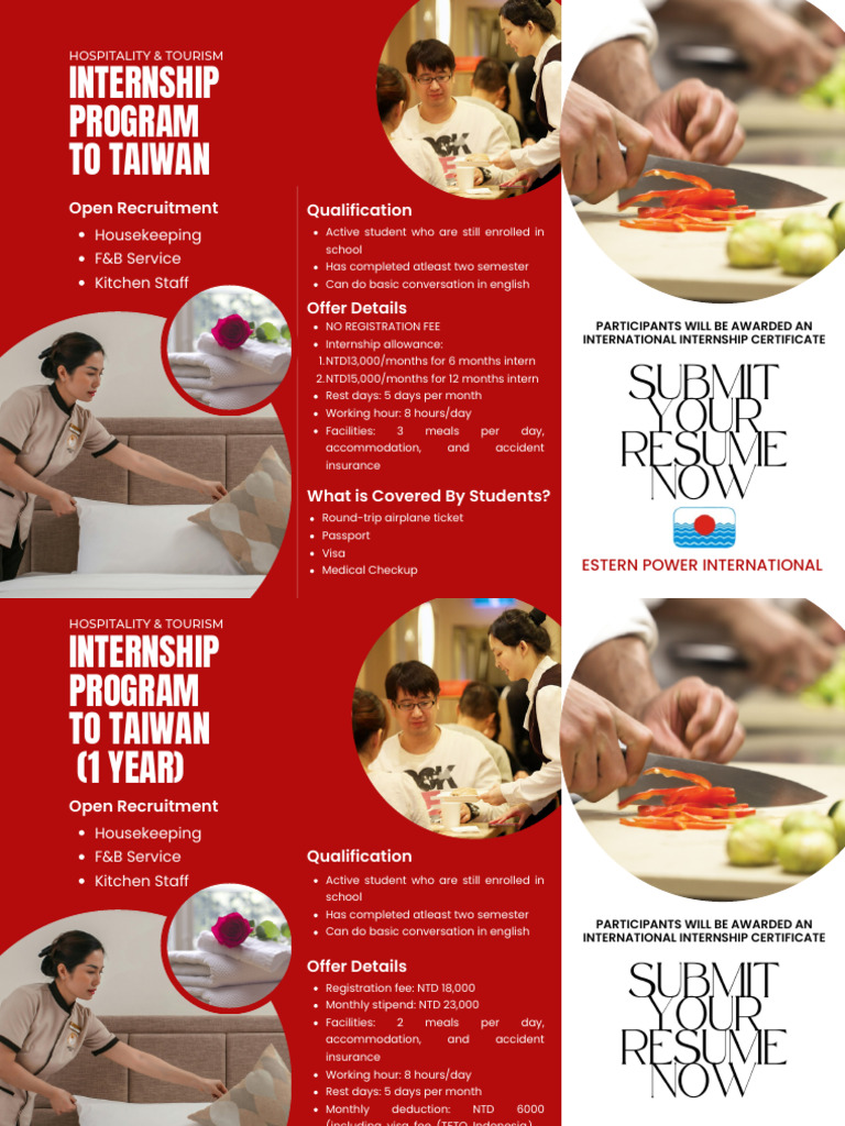 Taiwan Hospitality Internship Program | PDF | International Law ...