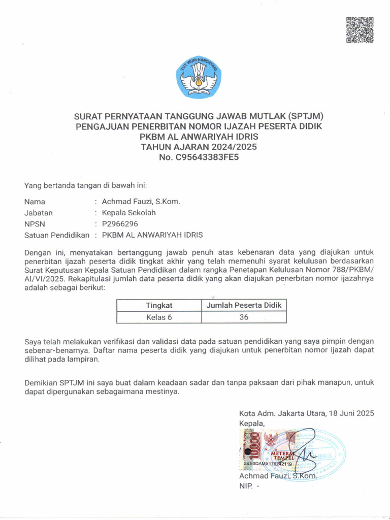 SPTJM Paket A 2025 | PDF