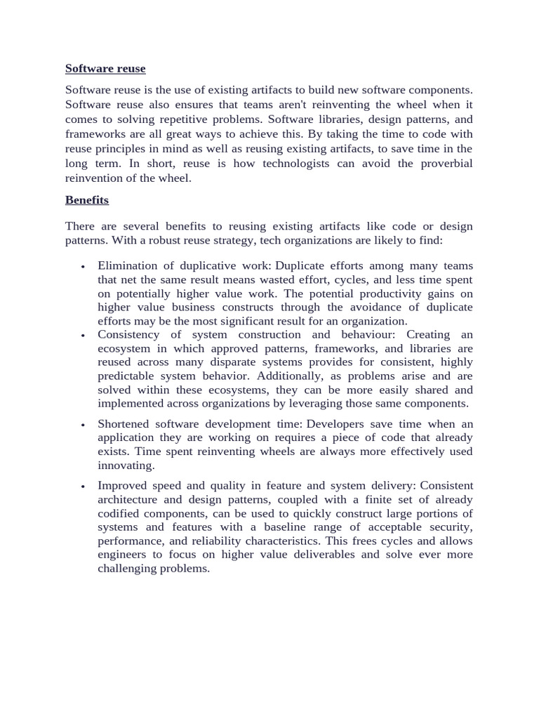 Software Reuse | PDF