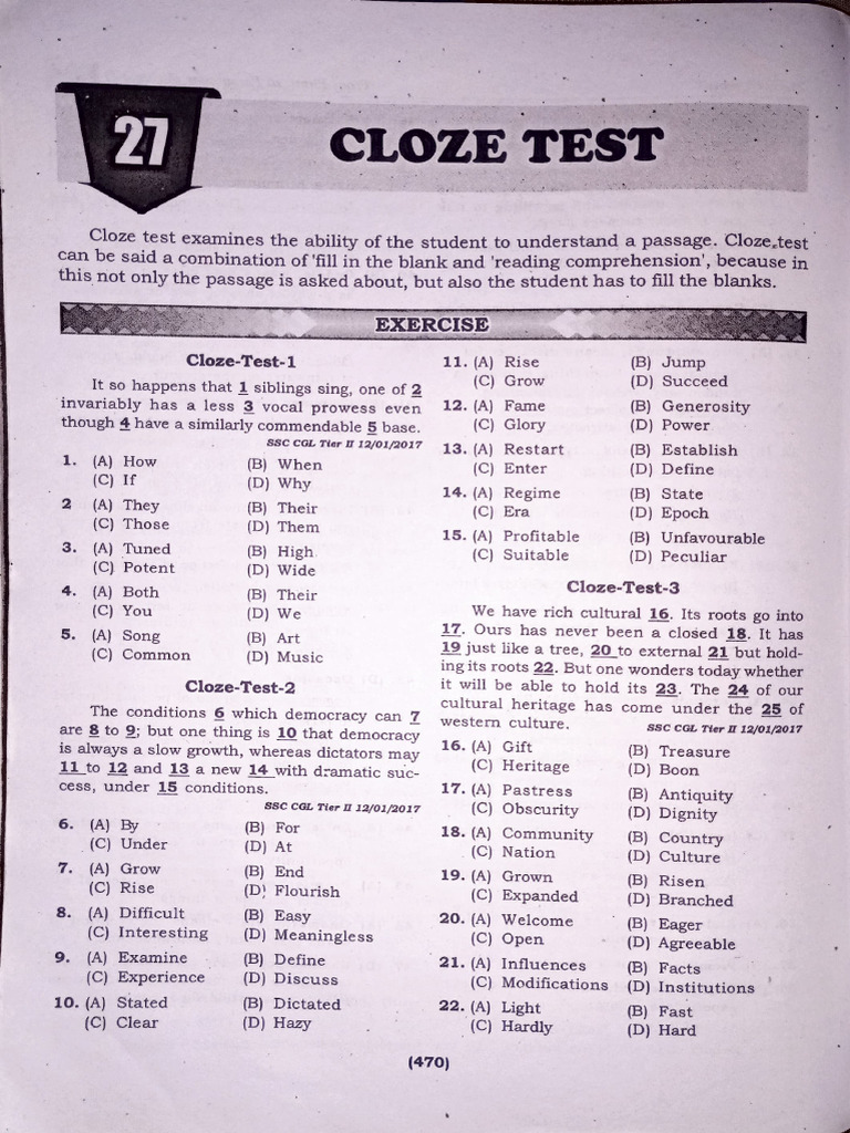 Cloze Test | PDF