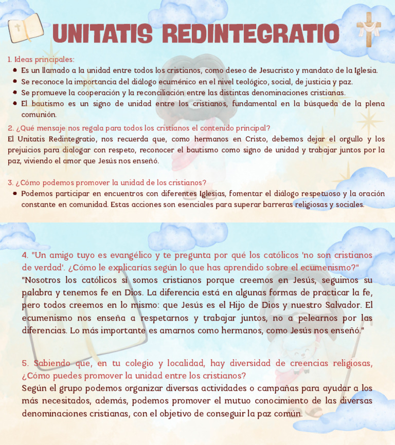 Presentación UNITATIS REDINTEGRATIO | PDF