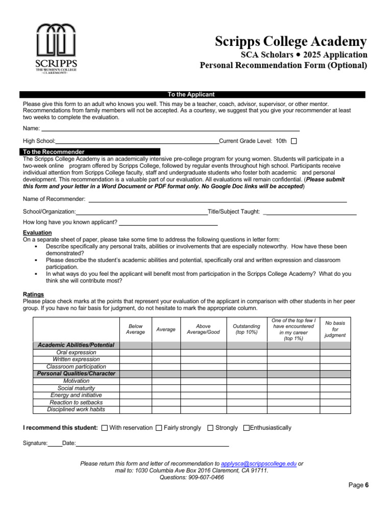 SCA Personal Recommendation | PDF | Behavior Modification | Social Psychology