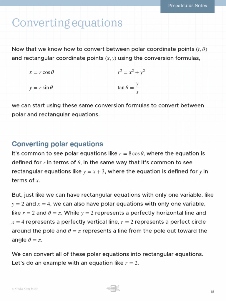 03 Converting Equations | PDF | Coordinate System | Trigonometric Functions