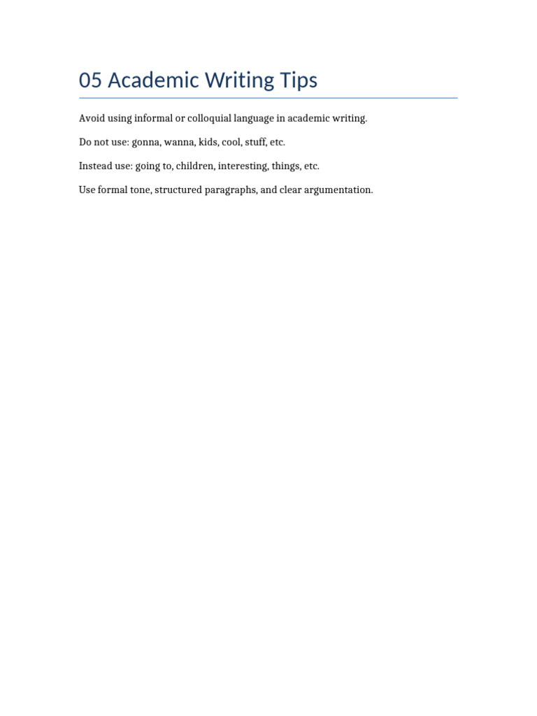 05 Academic Writing Tips | PDF