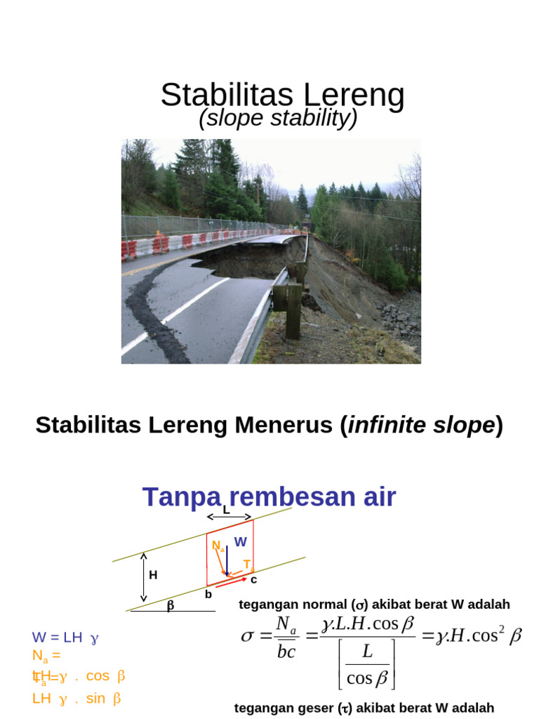Stabilitas Lereng: Analisis dan Metode | PDF