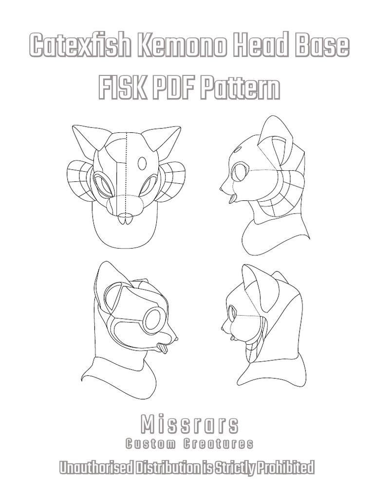A4 Catexfish Fisk Kemono PDF Base Pattern Only | PDF | Seam (Sewing ...
