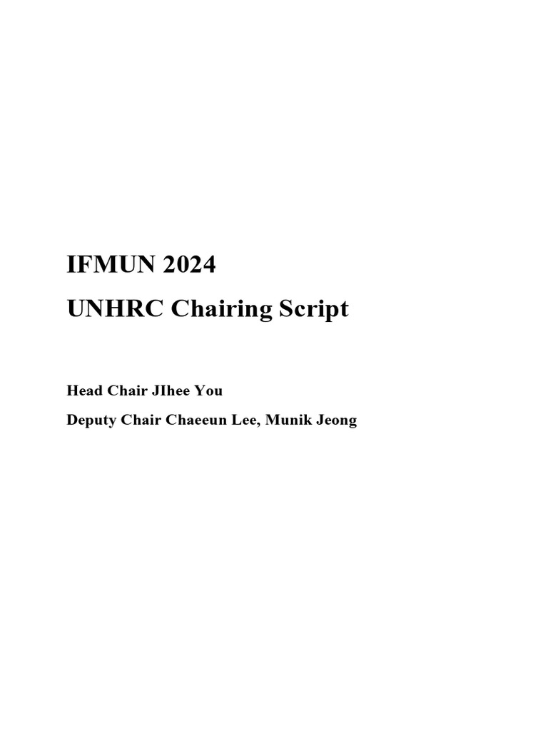 UNHRC Chairing Script | PDF | Committee | Government