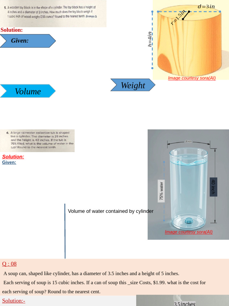 Volume of Cylinder - Part2 | PDF