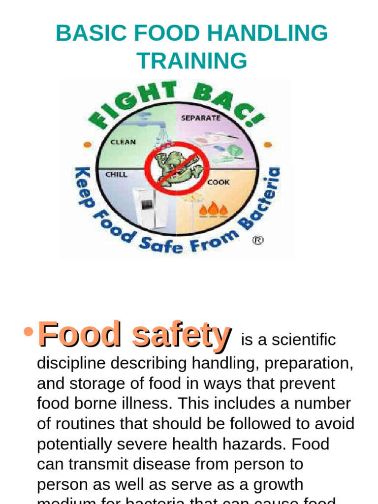 Basic Food Handling Training | PDF | Foodborne Illness | Bacteria