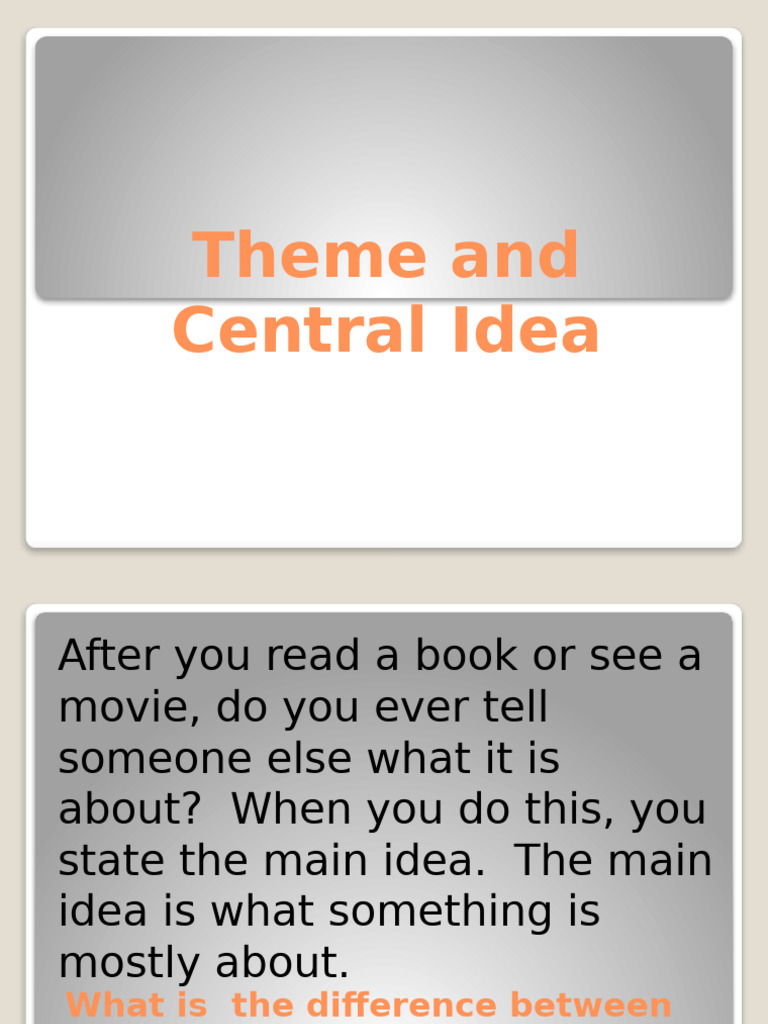 L3-Introto Key Themes and Central Ideas | PDF