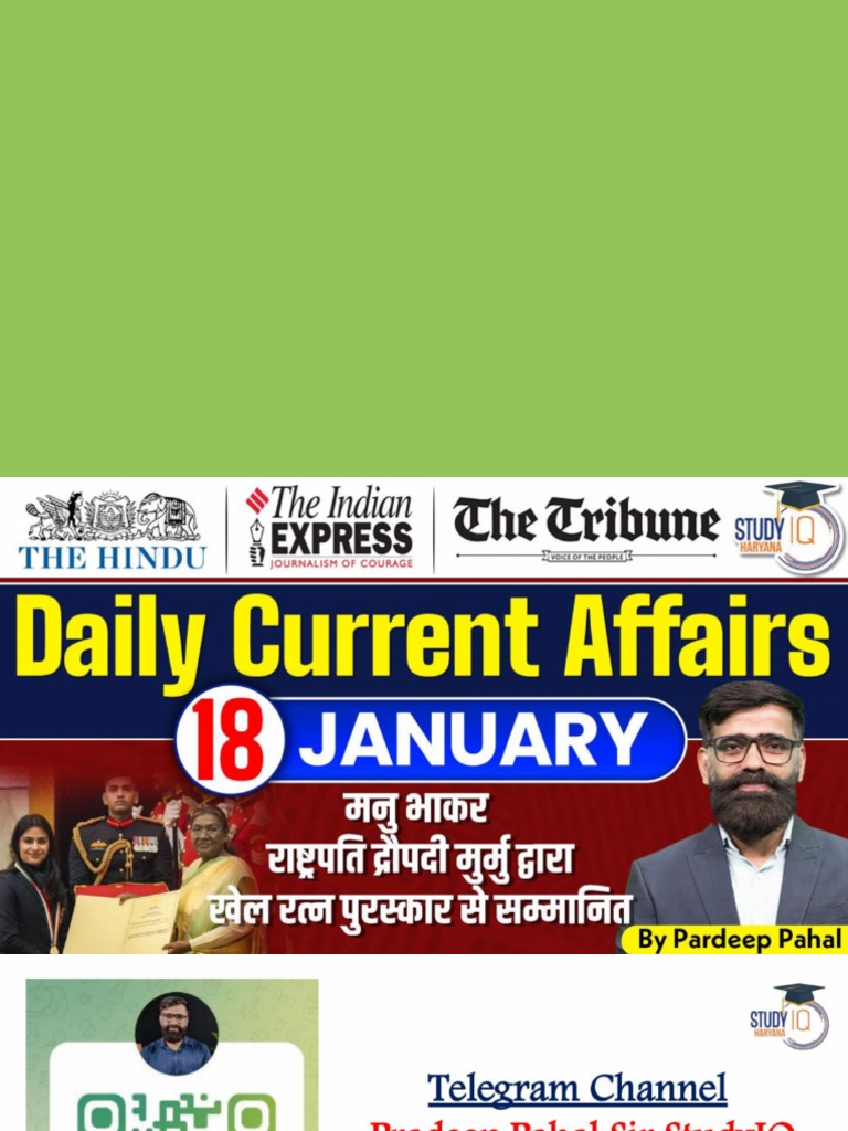 18 Jan Daily Current Affsirs by Pradeep Pahal Sir | PDF