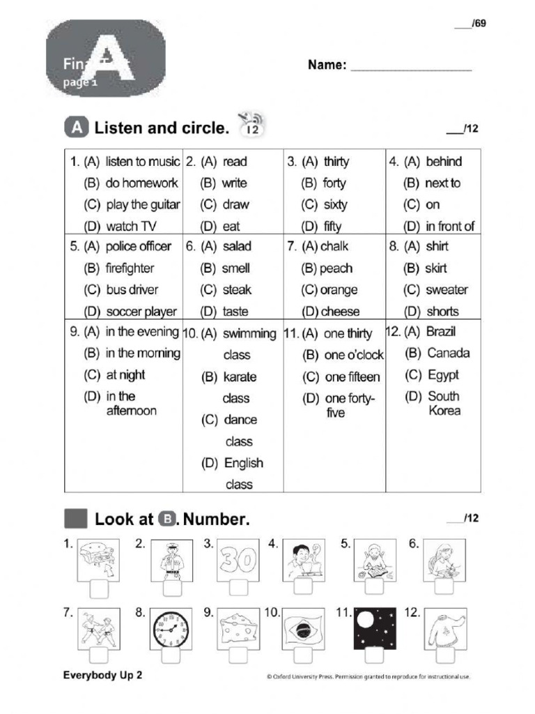 Everybody Up (2) Final Test | PDF