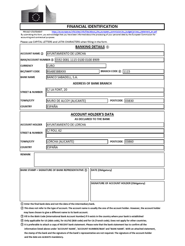 Financial Identification Form Guide | PDF | Banking Technology ...