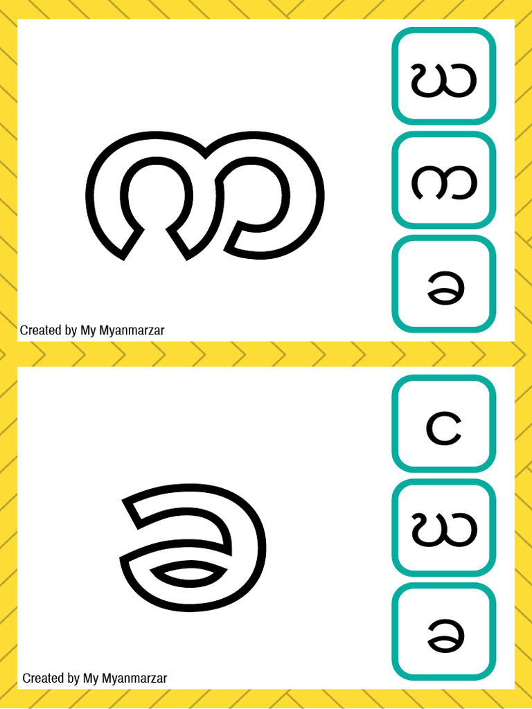 Choose Alphabets Myanmar | PDF | Myanmar | Languages Of Asia