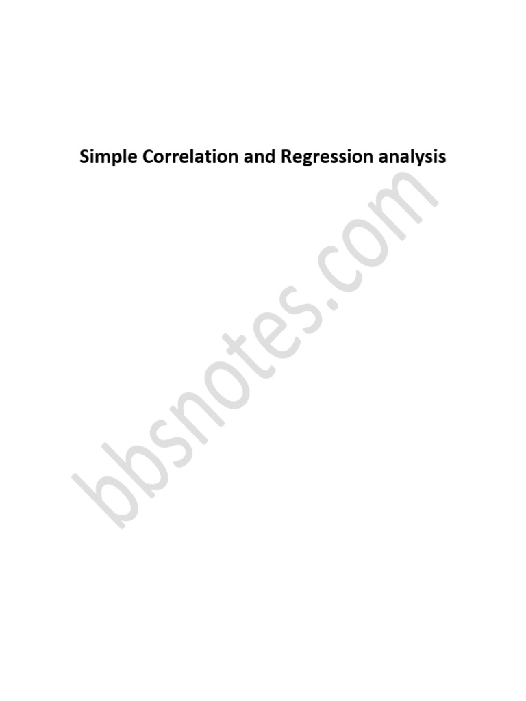 Simple Correlation and Regression Analysis | PDF