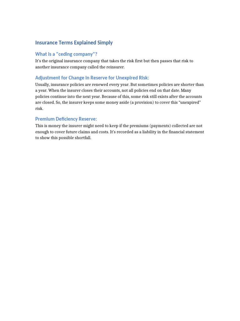 Insurance Terms Simplified | PDF