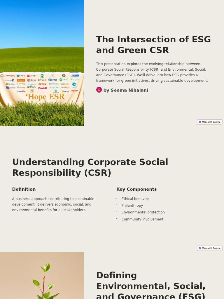 Green CSR Under ESG | PDF | Corporate Social Responsibility ...