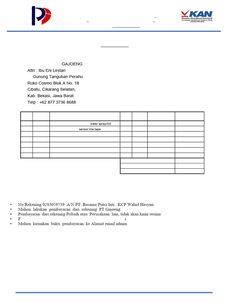 Invoice PT Basamo Putra Inti | PDF