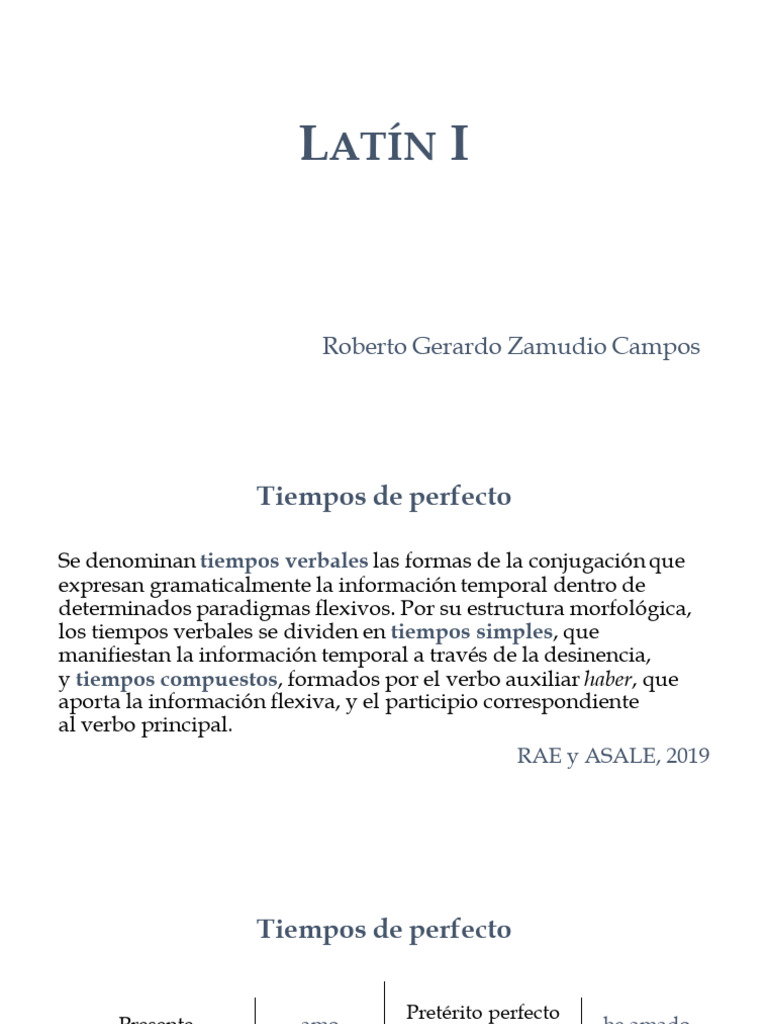 Cuatro Conjugaciones (Tiempos de Perfecto) (OC) (I) | PDF | Verbo ...