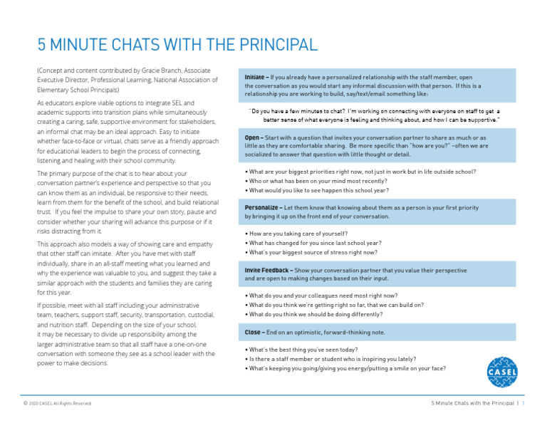 Effective 5-Minute Chats with Staff | PDF | Cognition | Psychological ...