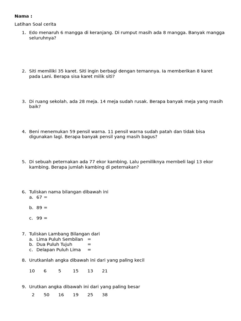 Latihan Soal 1 | PDF