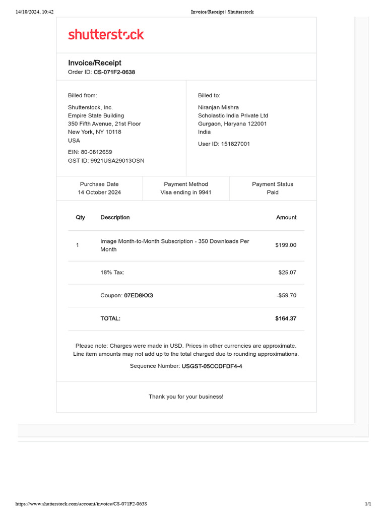 Shutter Invoice Origi | PDF