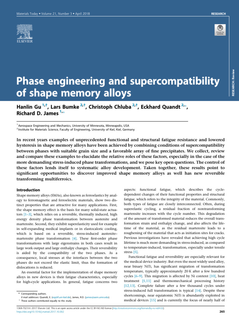 Advances in Shape Memory Alloys | PDF | Shape Memory Alloy | Physical ...