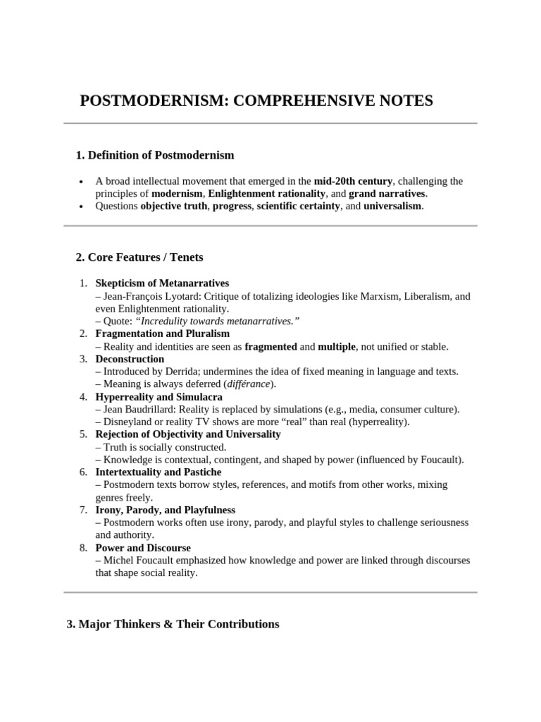 Basic Introduction POSTMODERNISM | PDF | Postmodernism | Discourse