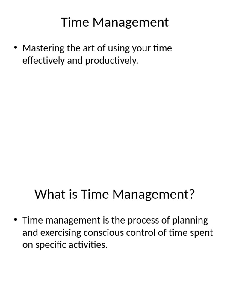 Time Management Presentation | PDF