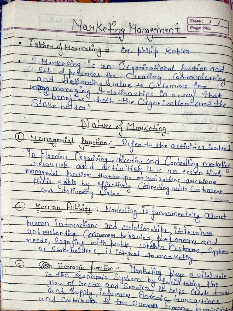 Marketing Unit - 1 | PDF