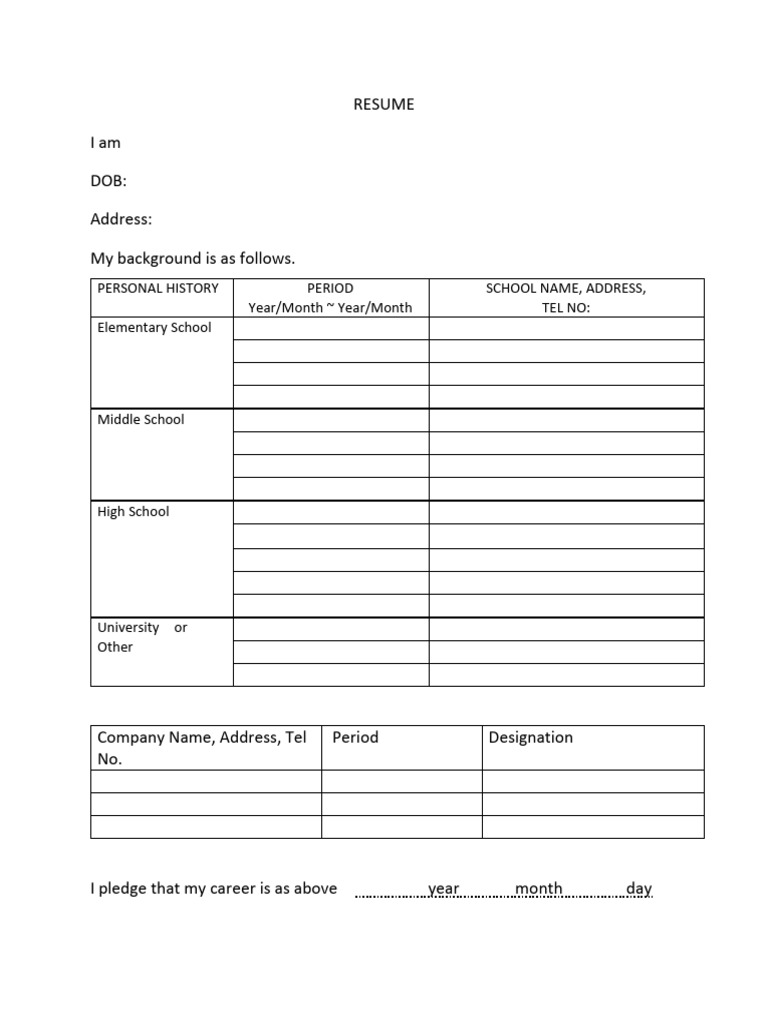 Resume Iam Dob: Address: My Background Is As Follows | PDF
