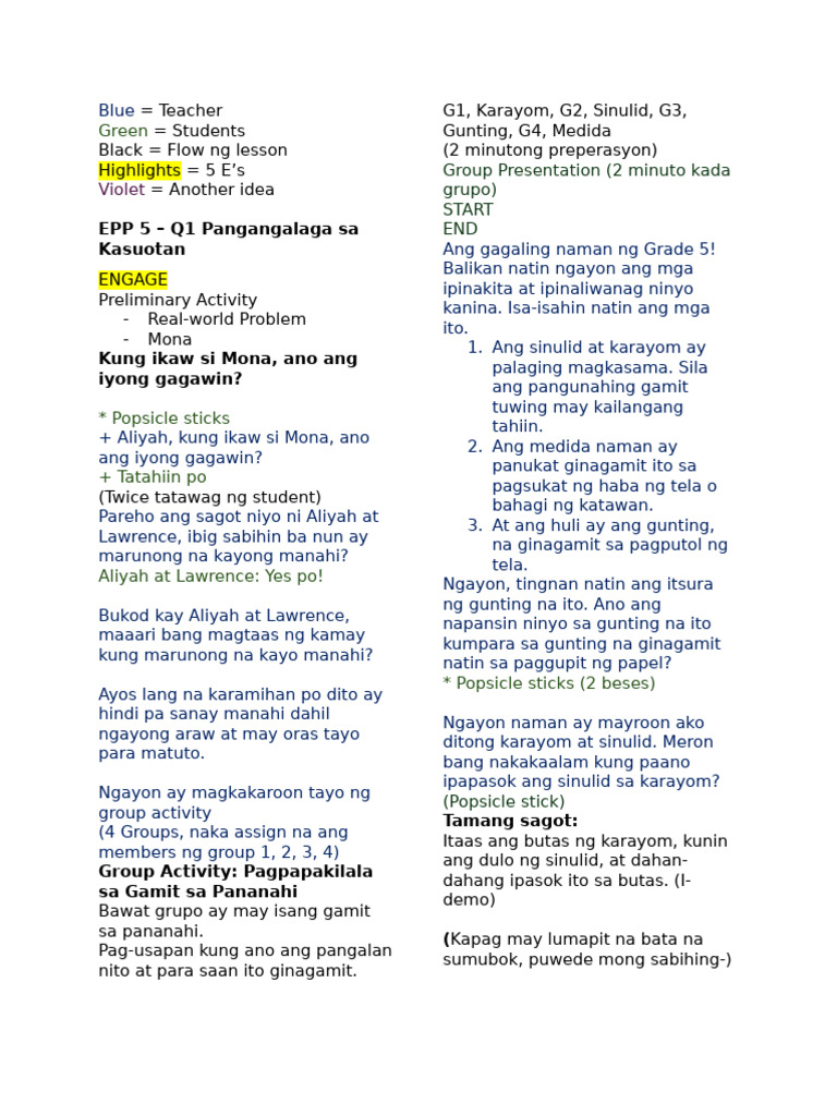 Epp q1 Pananahi | PDF