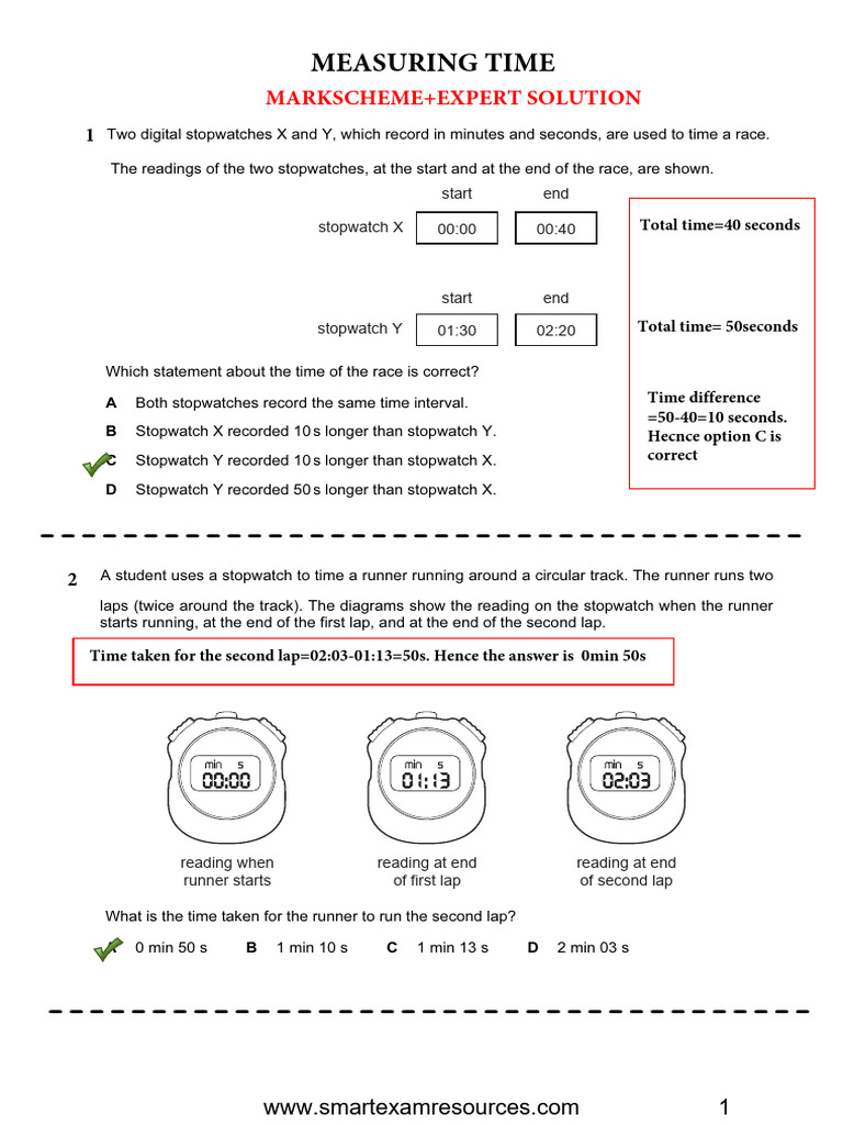 Stopwatch Timing Analysis for Races | PDF